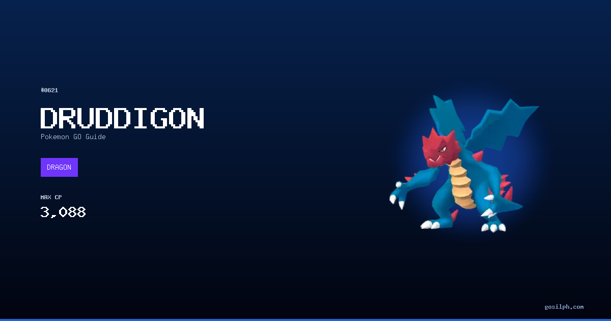 Druddigon Pokemon GO — Best Moveset, PvP, Counters & Stats