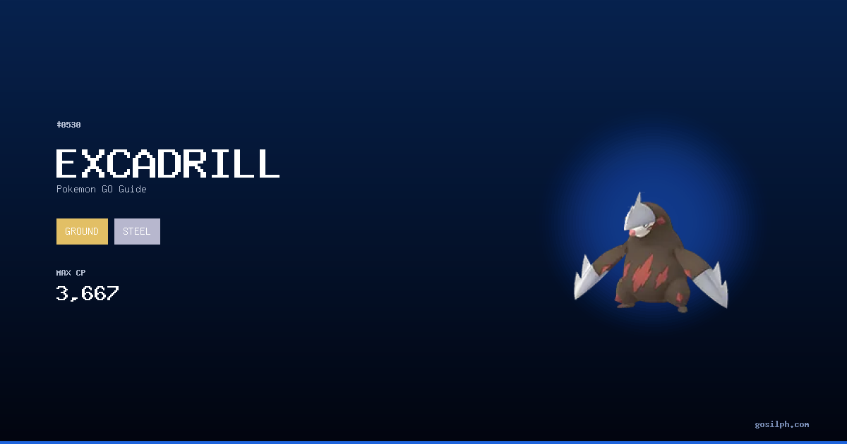 Excadrill Pokemon GO — Best Moveset, PvP, Counters & Stats