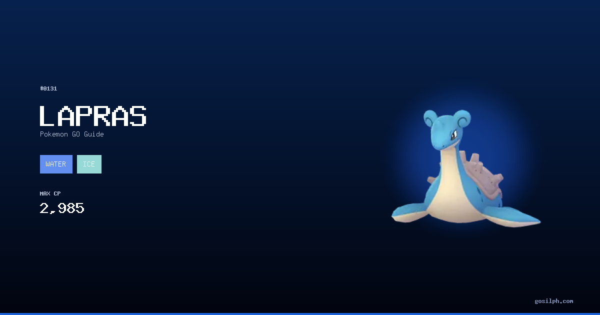 Lapras Pokemon GO — Best Moveset, PvP, Counters & Stats