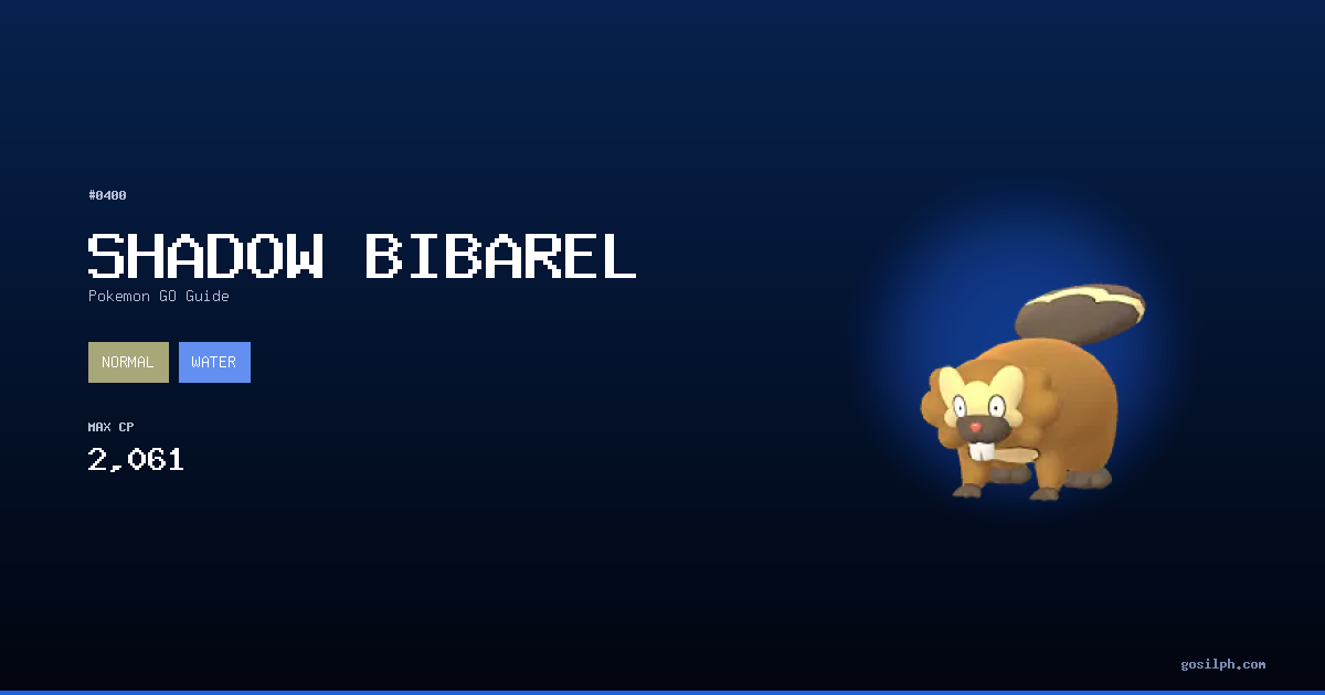 Shadow Bibarel Pokemon GO — Best Moveset, PvP, Counters & Stats