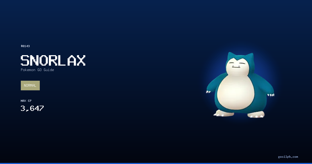 Snorlax Pokemon GO — Best Moveset, PvP, Counters & Stats